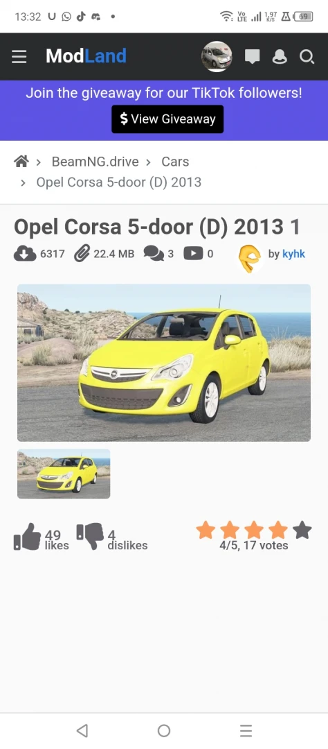 Opel Corsa 2006-2012 - BeamNG.drive Forums - ModLand.net