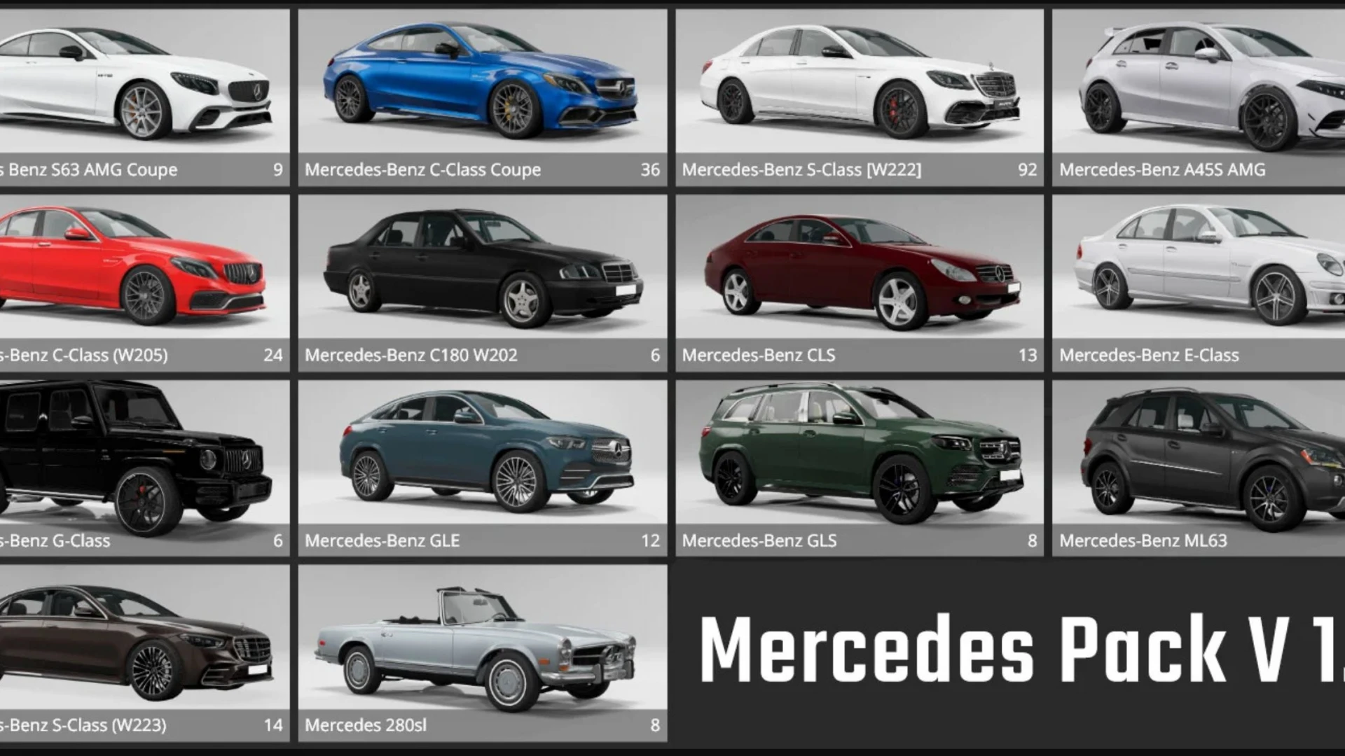 [PACK] Mercedes Car Pack 1.0 - BeamNG.drive