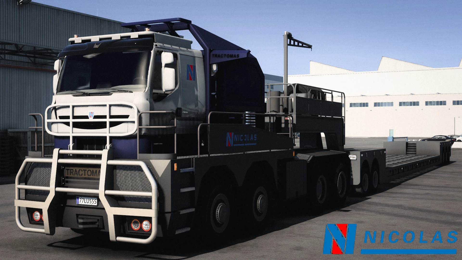 Nicolas Tractomas TR8X8 + Multi-axle Line Large Load Trailer v2.1 - ETS 2