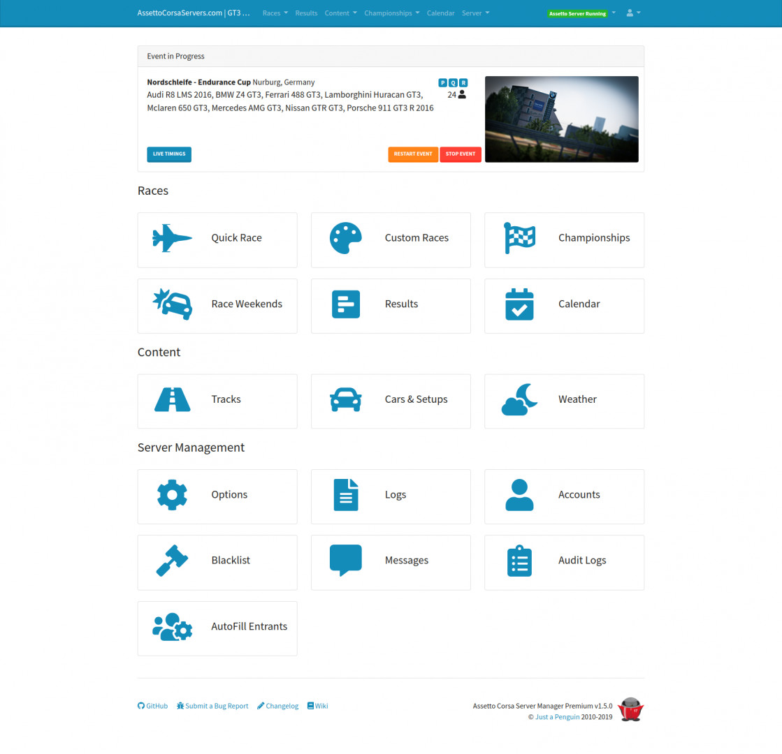 AC Server Manager v1.7.9 - Assetto Corsa