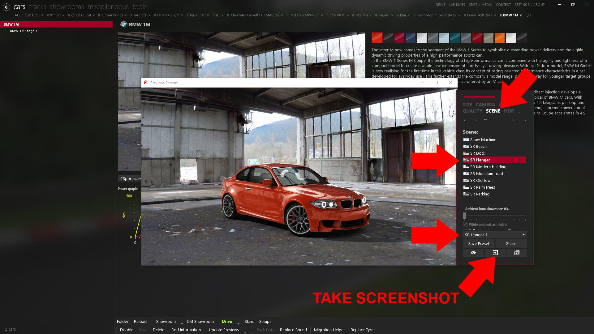 Showrooms and CM Presets Pack 1.0 - Assetto Corsa
