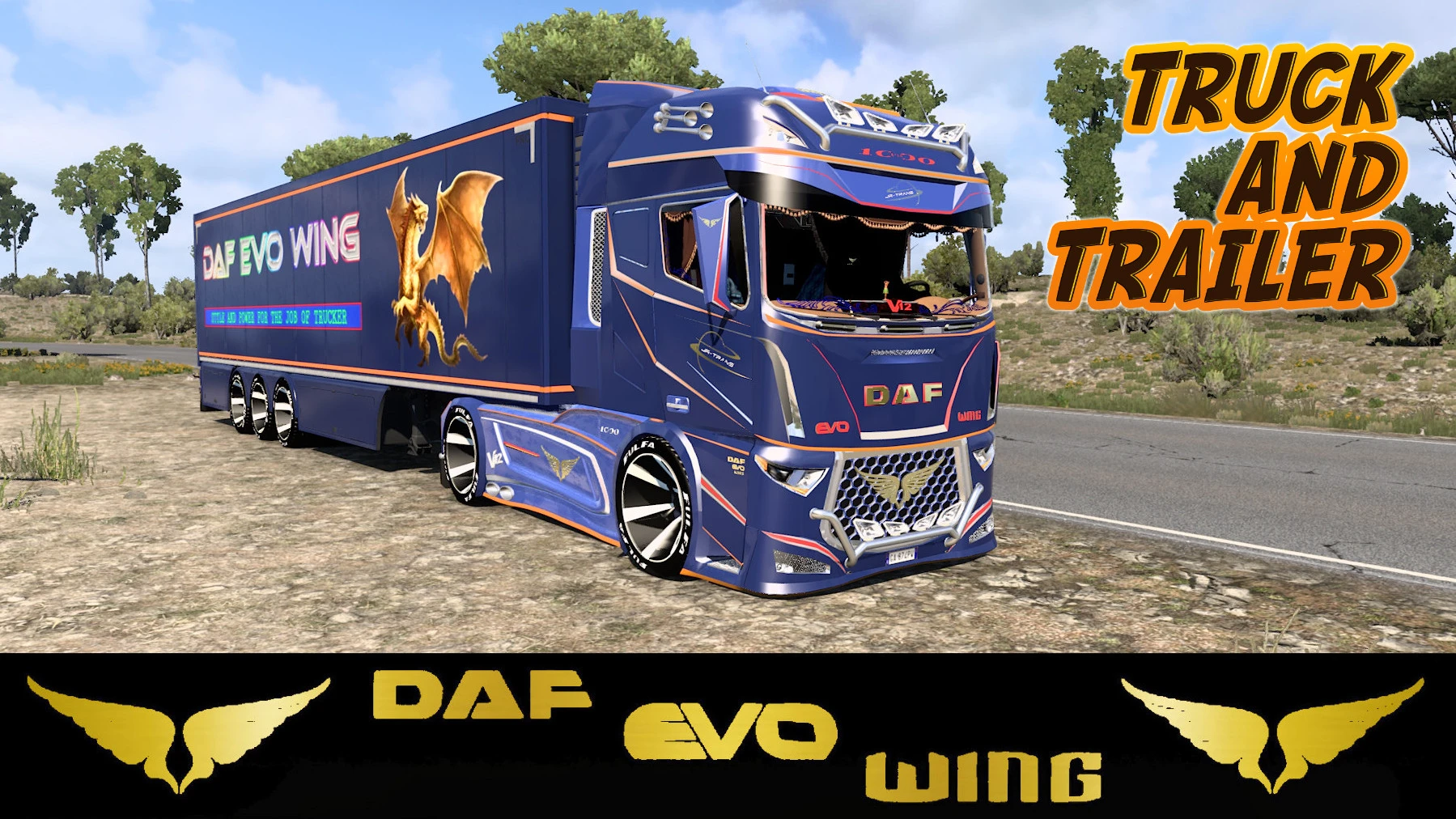 DAF EVO WING V12 + Trailer ETS2 1.51 1.52 - ETS 2