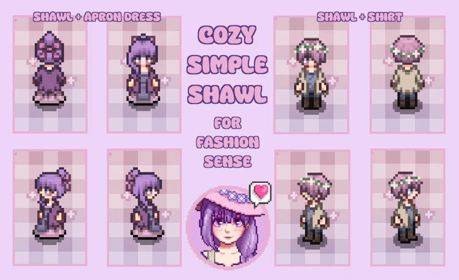 Luny's Cozy Simple Shawl for Fashion Sense v1.1 - Stardew Valley