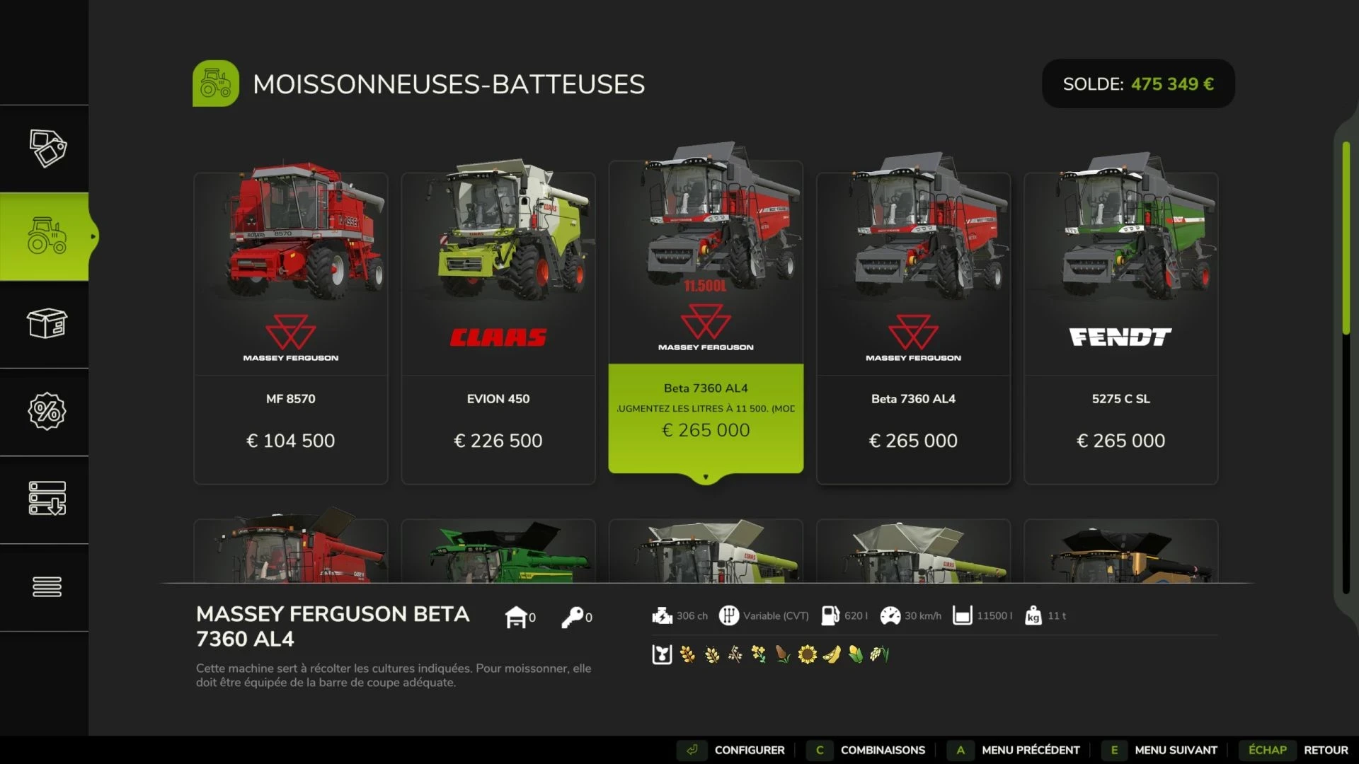 Massey Ferguson Beta 7360 AL4 11.500L v 1.0 - FS25